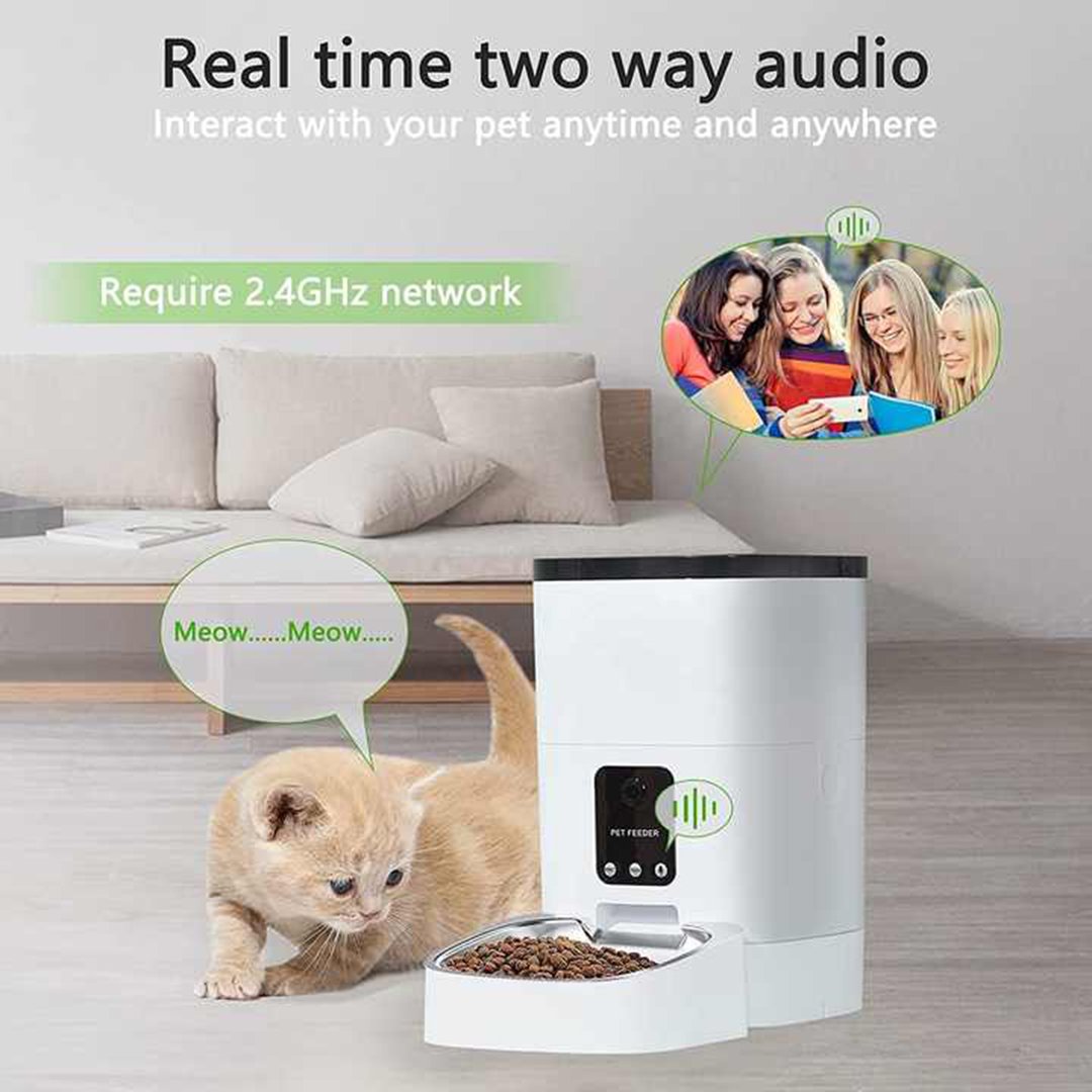 WiFi Smart Pet Feeder with 1080P HD Camera | 4L/6L Automatic Cat Feeder ...